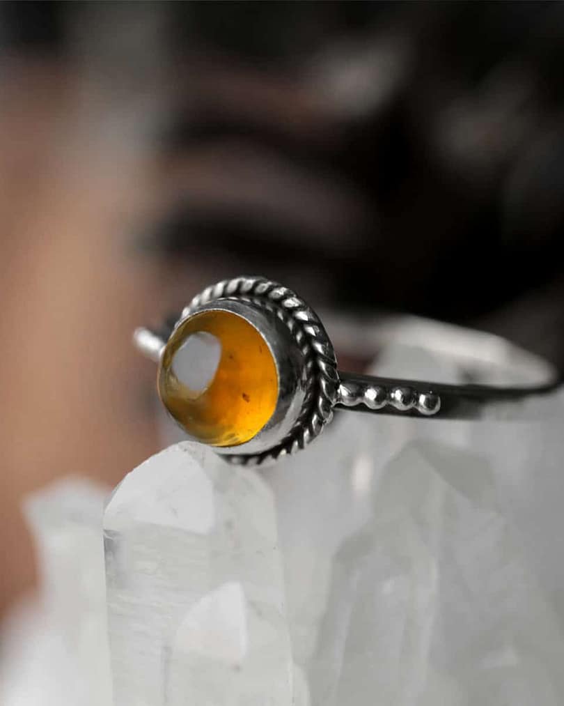 Golden Fiery Genuine Amber Rings & Amber Necklaces