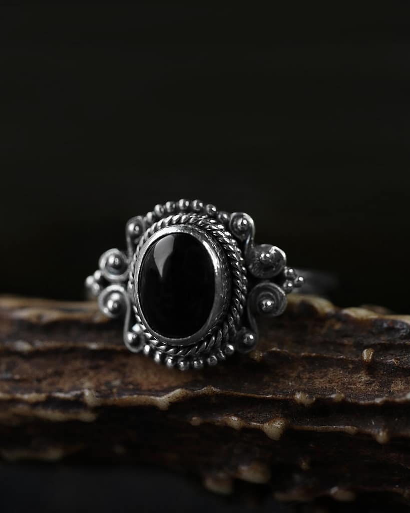 Aditi Black Onyx Ring Silver